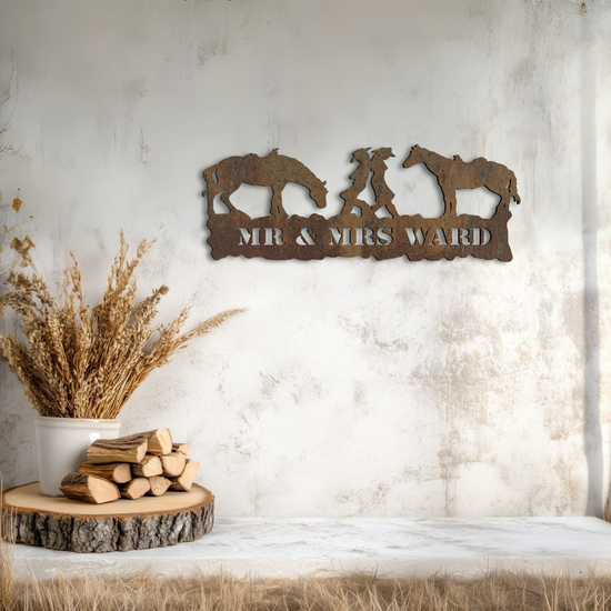 Cowboy Couple Sign – Rusty Deer